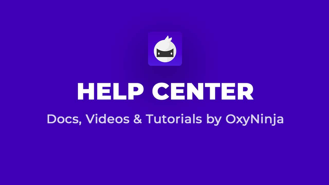 Help Center - OxyNinja